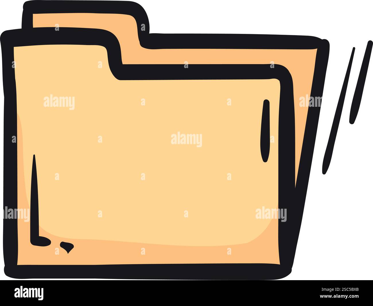 Bright vector hand drawn folder icon. Editable sign, symbol on white ...