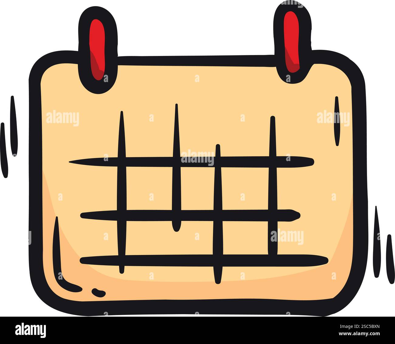 Bright vector hand drawn calendar icon. Editable sign, symbol on white ...