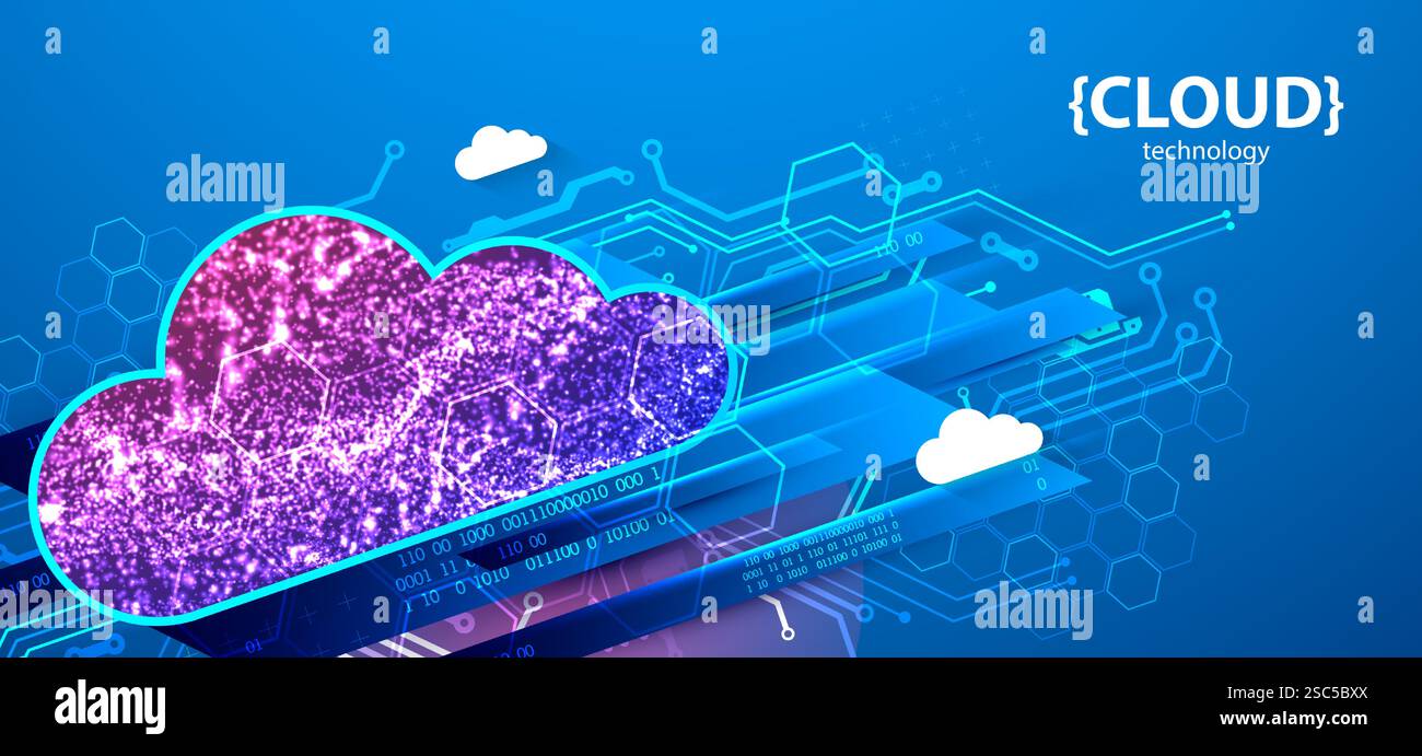 Storage technology. Integrated digital web concept background. Cloud element created from ...