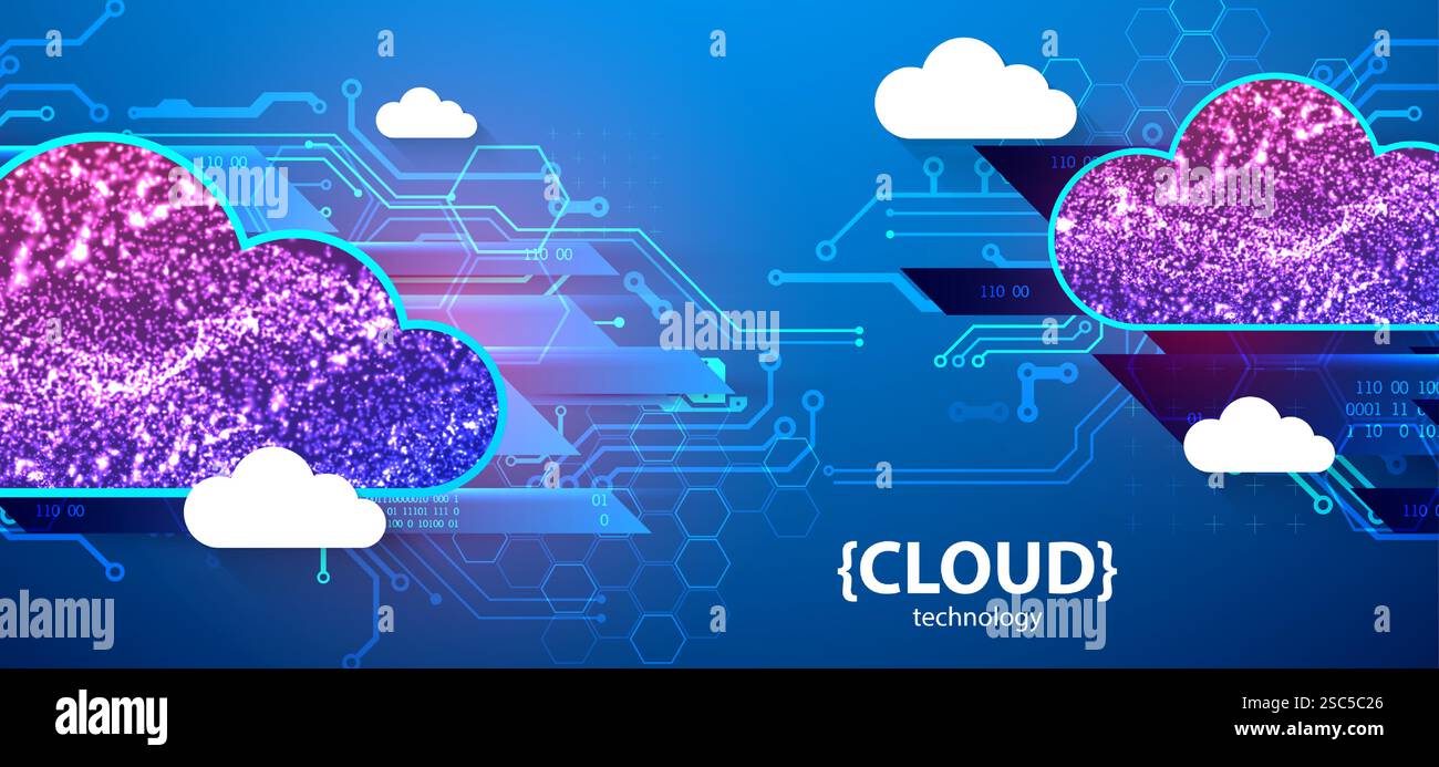 Storage technology. Integrated digital web concept background. Cloud ...