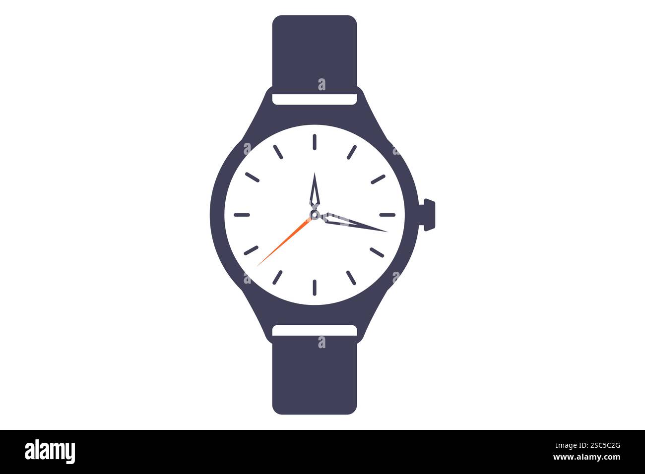 Flat wristwatch icon. Men wristwatch illustration. Swiss flat watch ...