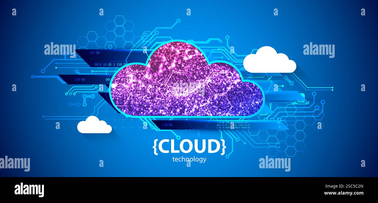 Storage technology. Integrated digital web concept background. Cloud element created from ...