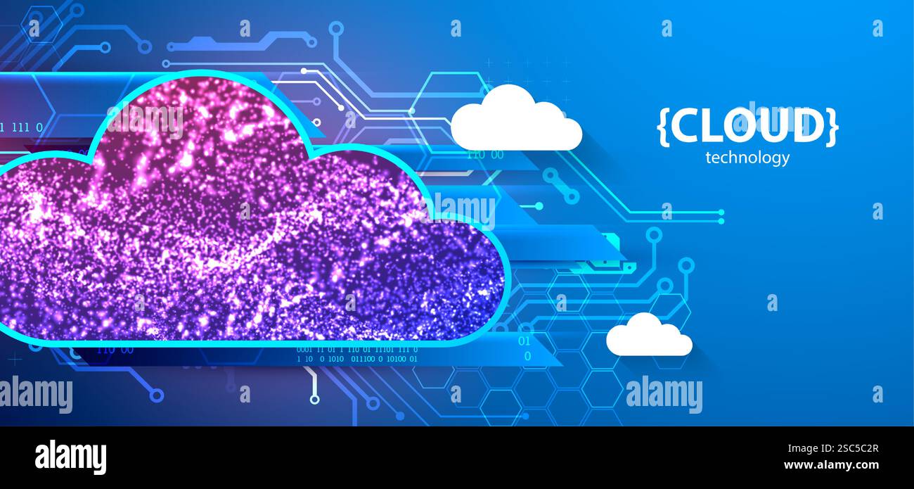 Storage technology. Integrated digital web concept background. Cloud element created from ...