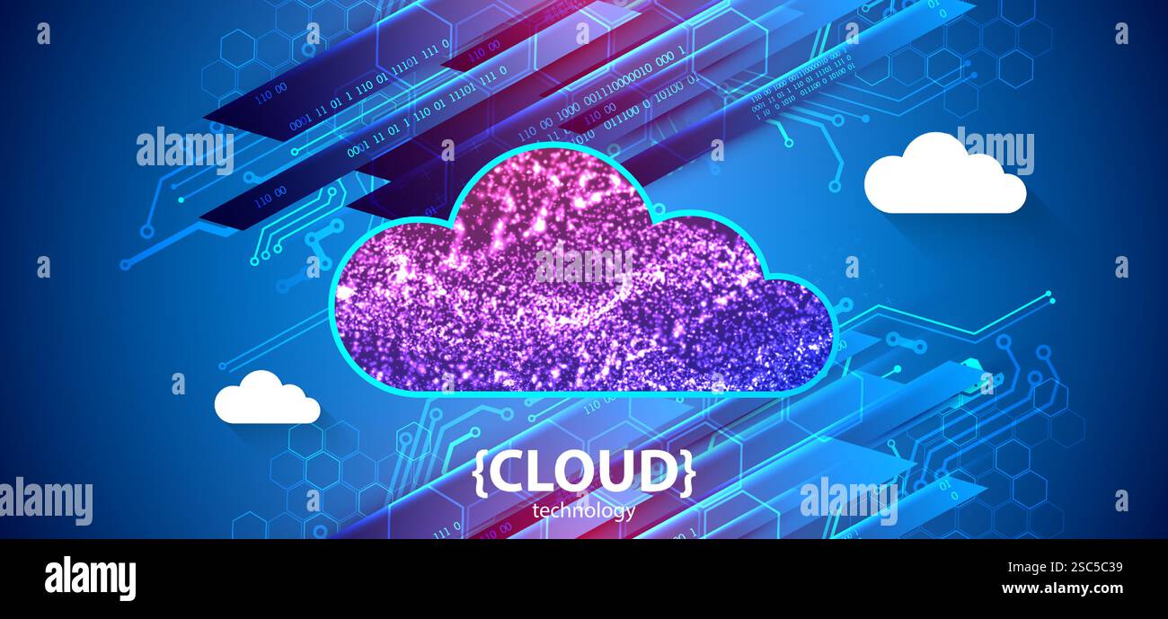Storage technology. Integrated digital web concept background. Cloud ...