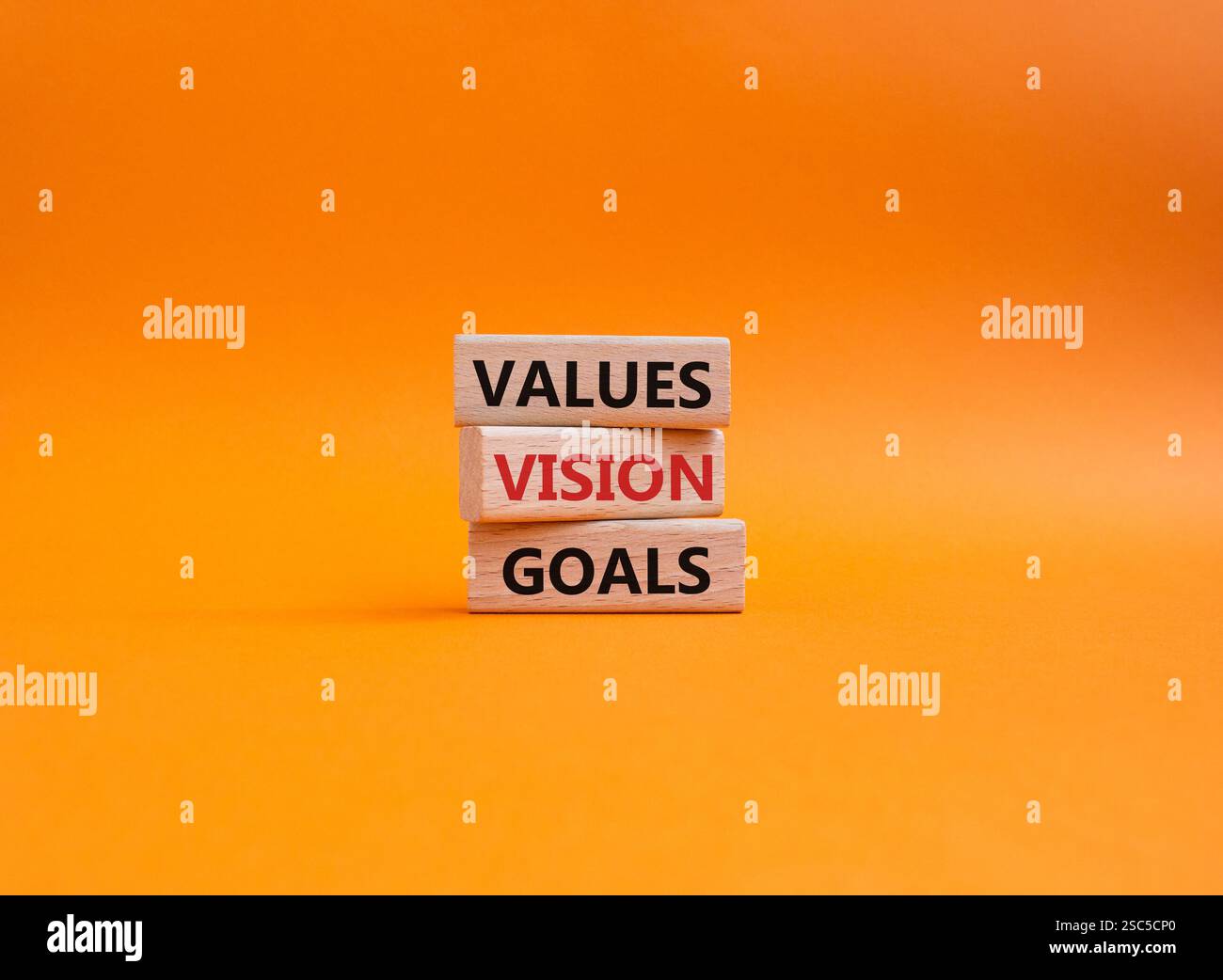 Values Vision Goals symbol. Concept words Values Vision Goals on wooden ...