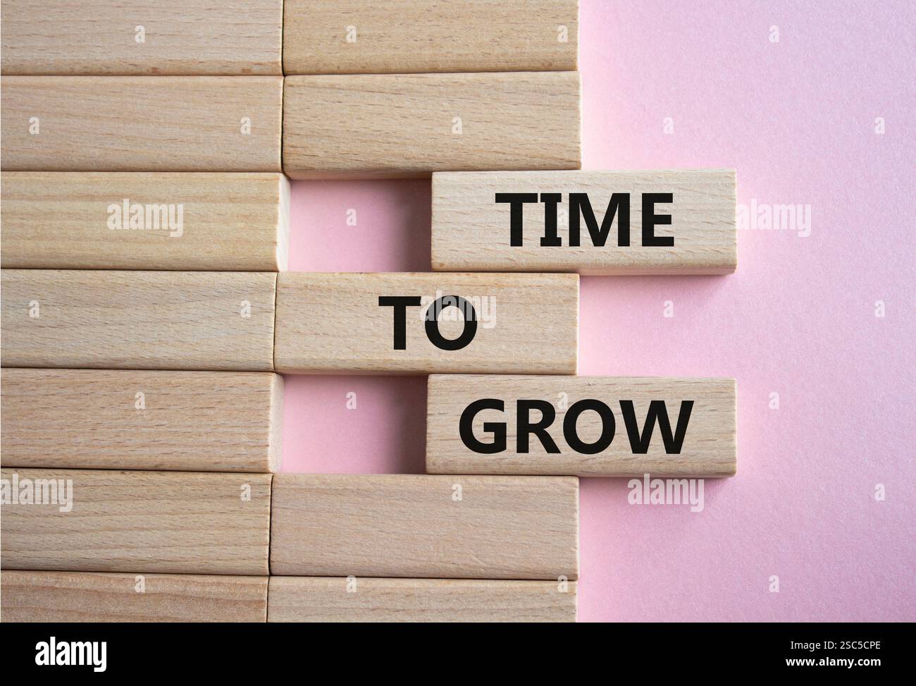 Time to Grow symbol. Concept word Time to Grow on wooden blocks ...