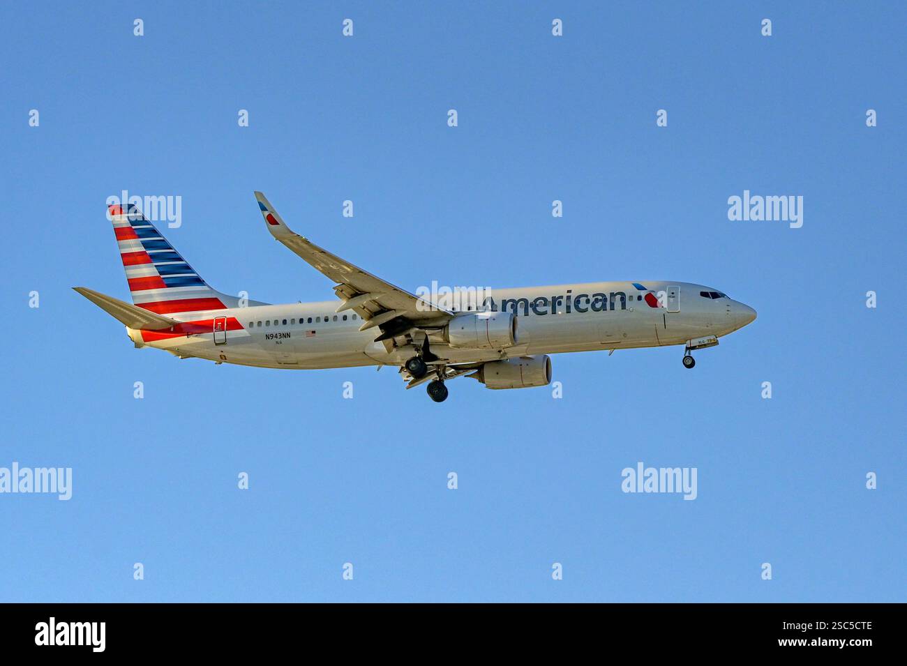 Miami, Florida, USA - 4 January 2025: American Airlines Boeing 737 Max ...
