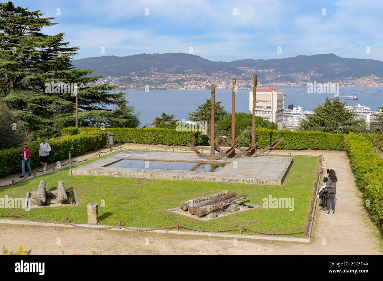 Vigo, Spain - 14 January 2025: The Anchors monument in the park on O ...