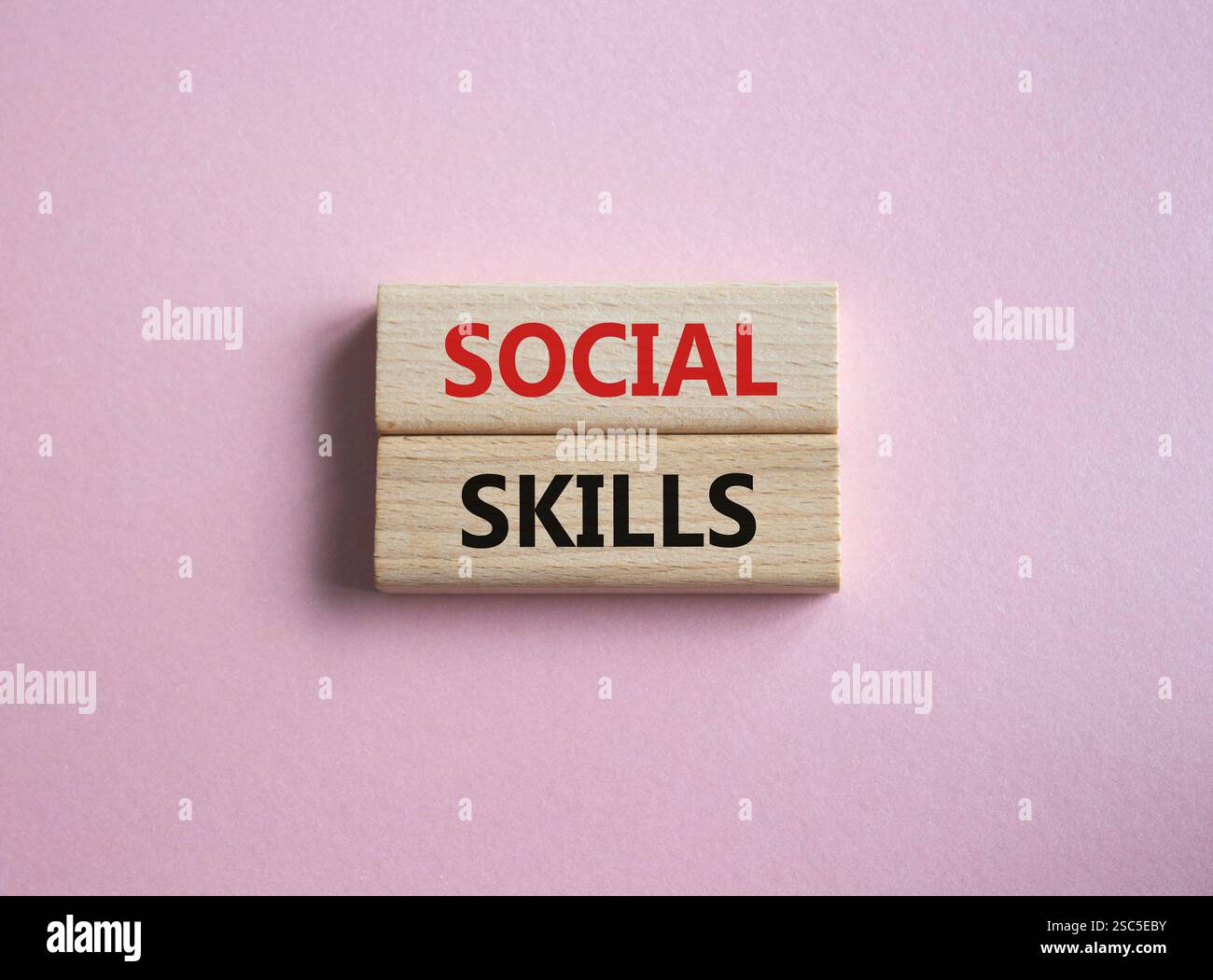Social skills symbol. Wooden blocks with words Social skills Beautiful ...