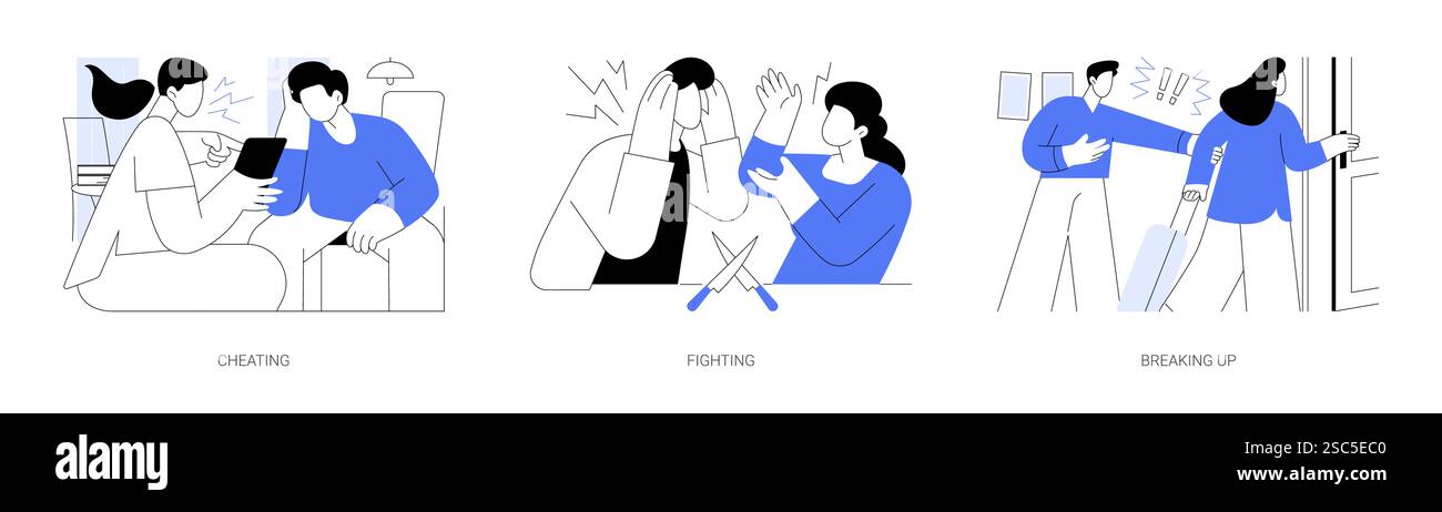 Relationship problems isolated cartoon vector illustrations se Stock ...