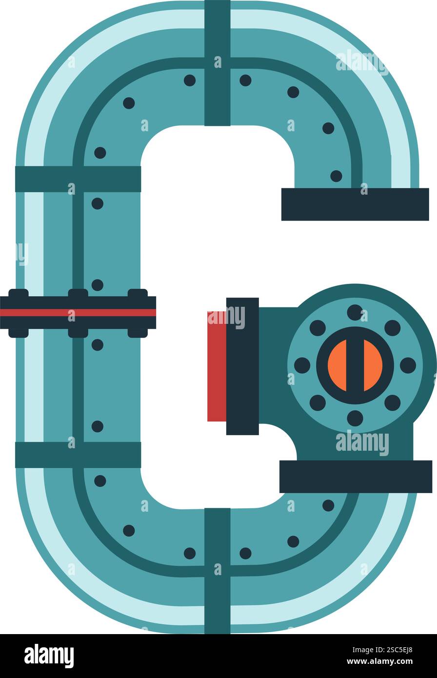 Letter G is formed using industrial pipes, robotic elements Stock ...