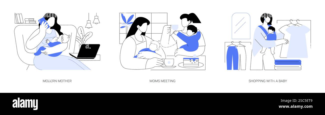 Active mom isolated cartoon vector illustrations se Stock Vector Image ...