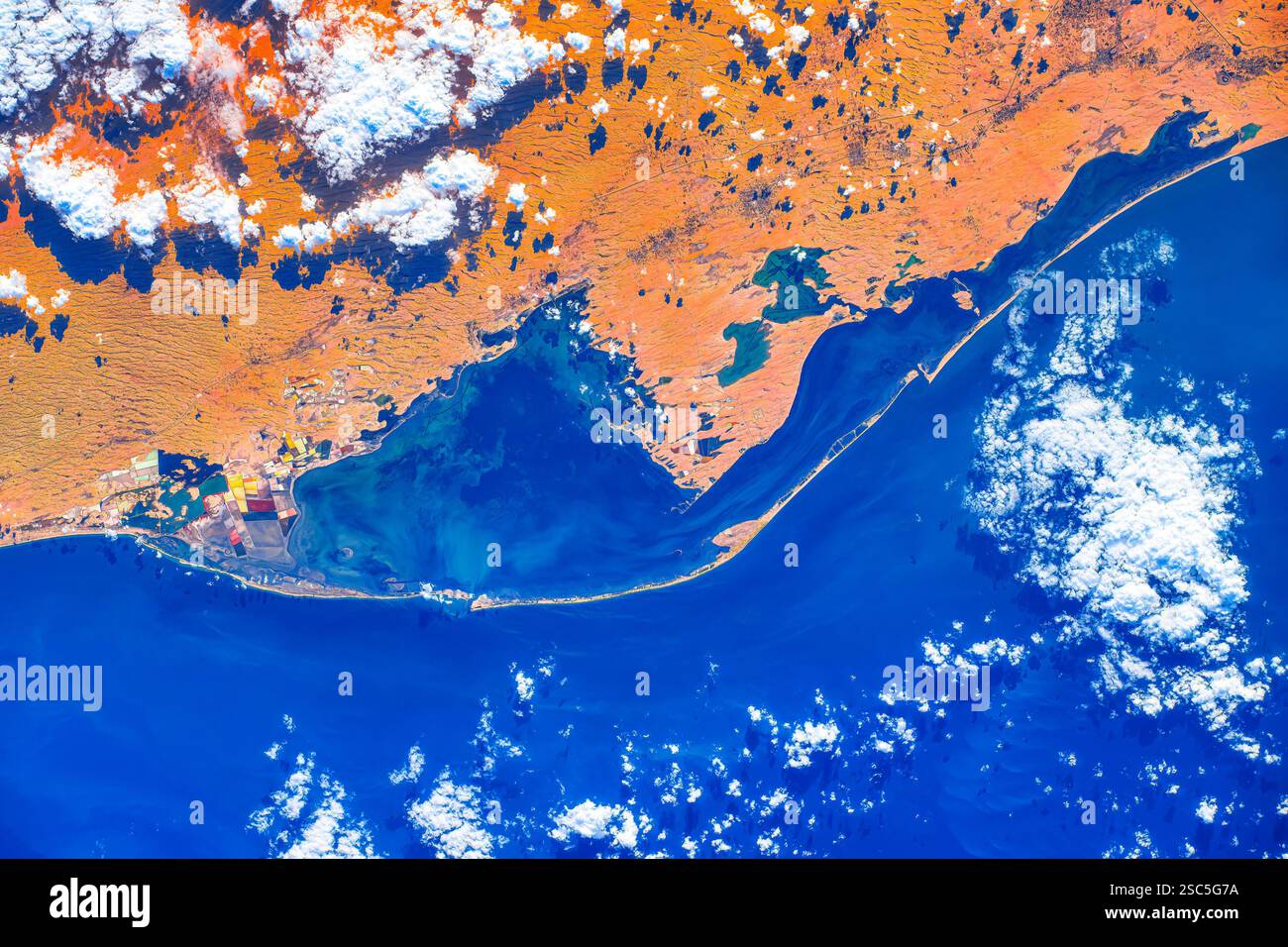 Coastline of Israel. Digital enhancement of an image by NASA Stock ...