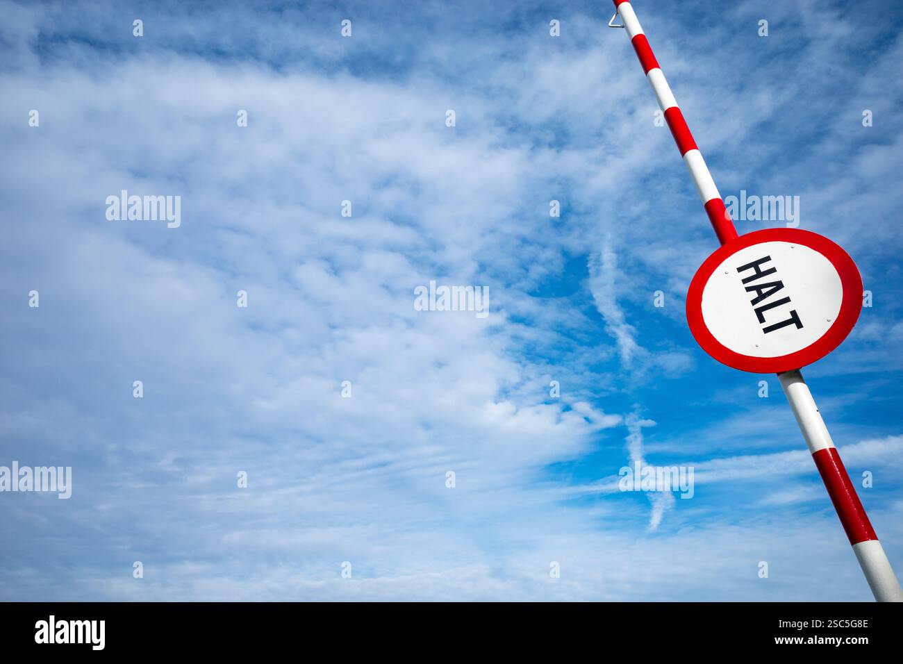 Halt sign at the former ww2 american airbase hi-res stock photography ...