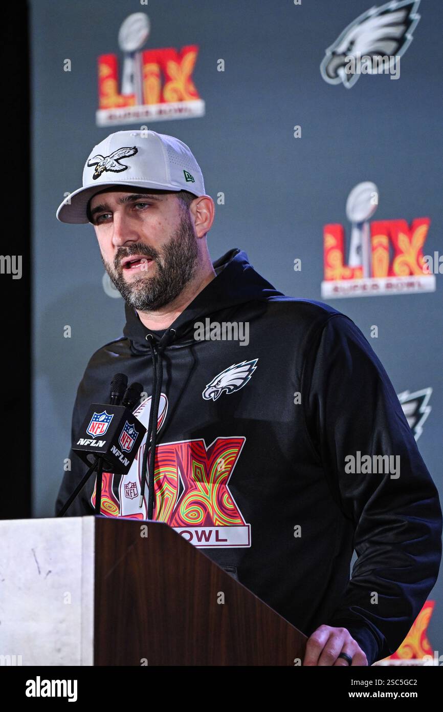 Philadelphia Eagles Head Coach Nick Sirianni during a media conference at the Hilton New Orleans ...