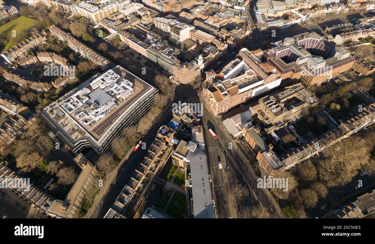 Aerial view of London, UK, specifically the area around Angel ...