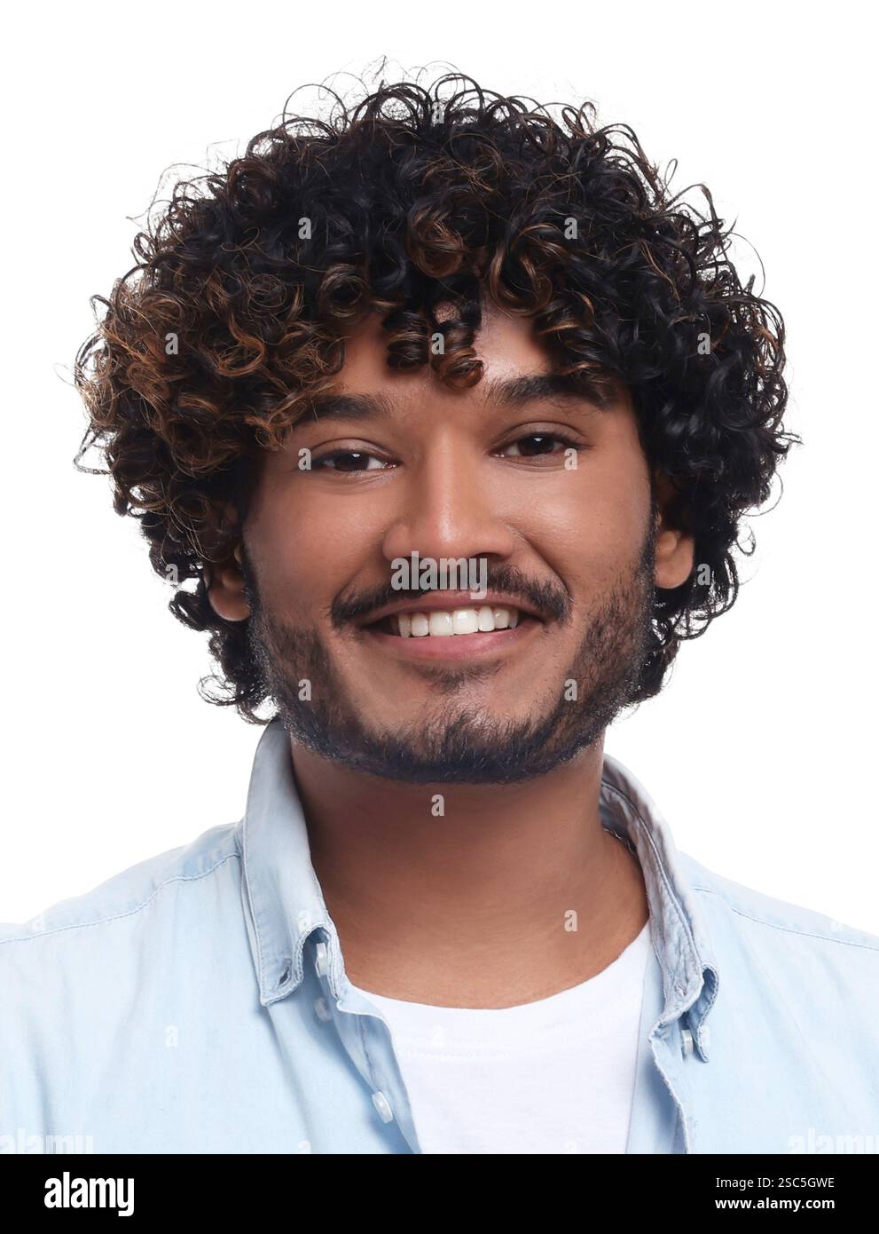 Passport photo. Portrait of man on white background Stock Photo - Alamy