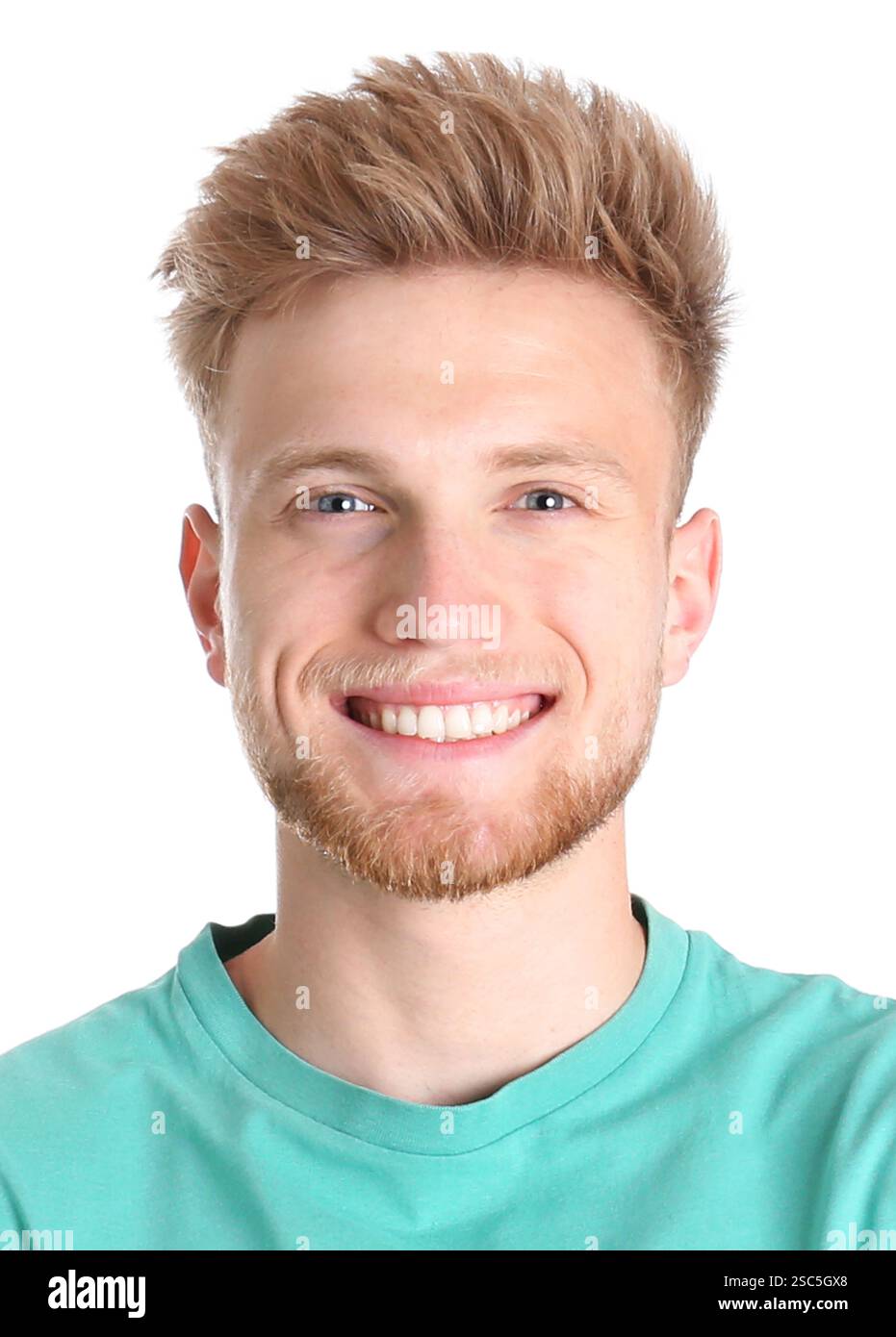 Passport photo. Portrait of man on white background Stock Photo - Alamy