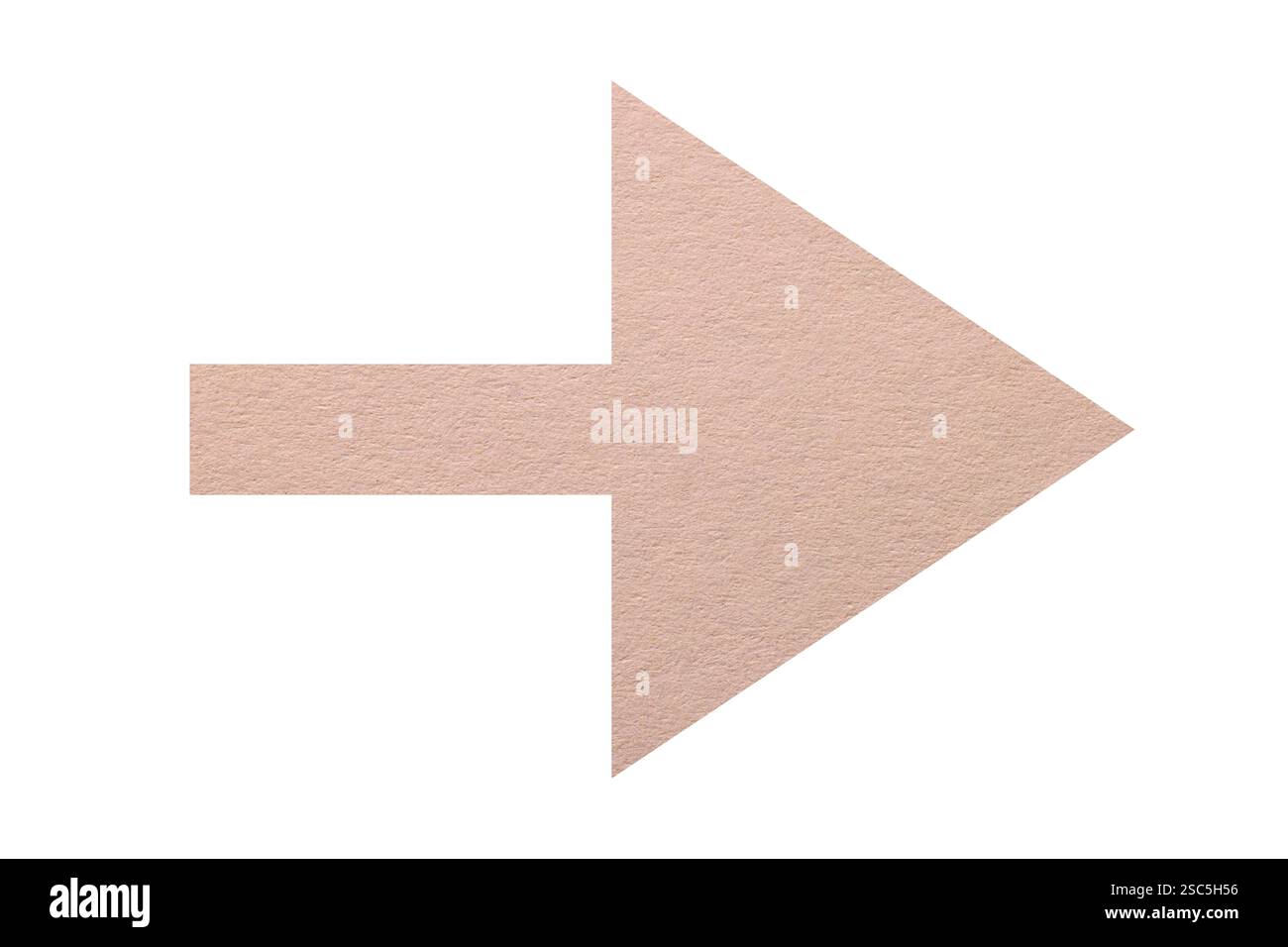 Arrow with texture of pink beige paper isolated on white Stock Photo ...