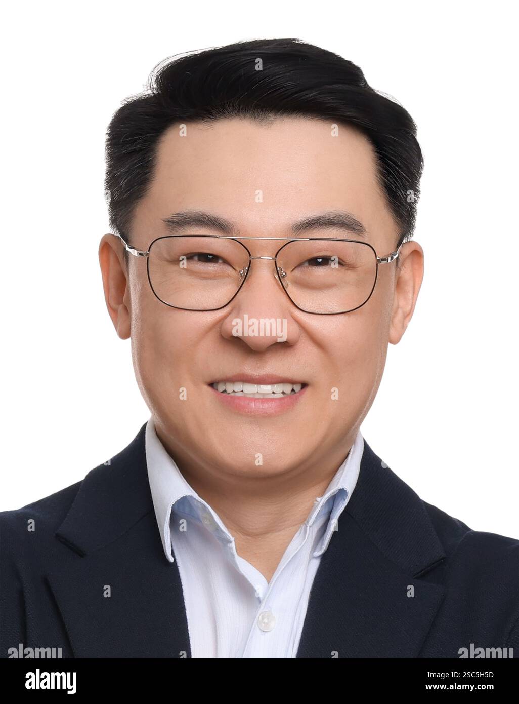 Passport photo. Portrait of man on white background Stock Photo - Alamy