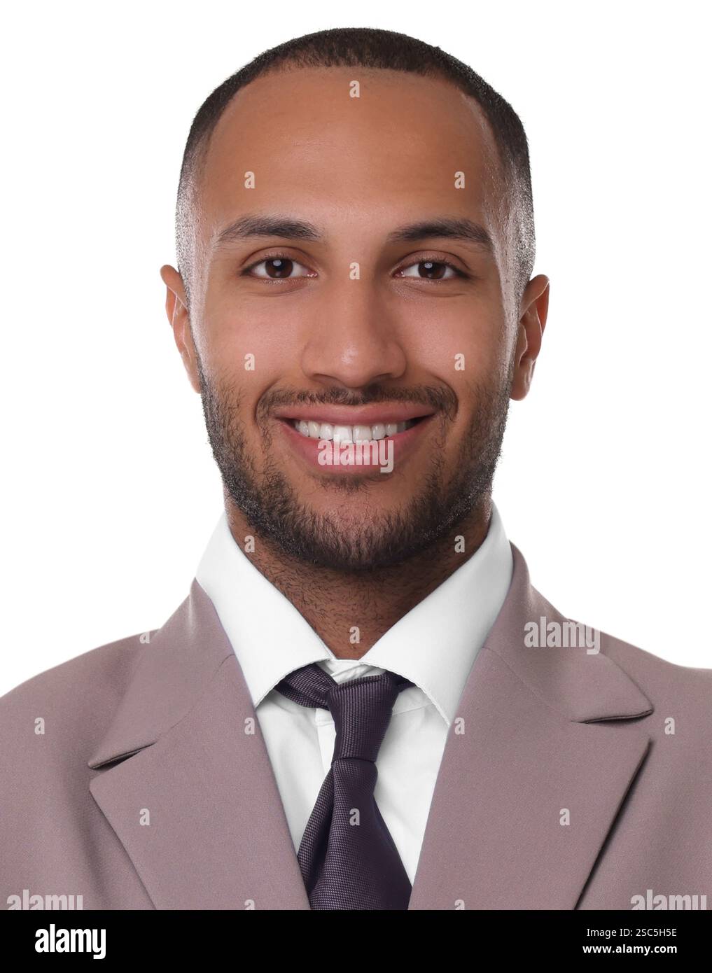 Passport photo. Portrait of man on white background Stock Photo - Alamy