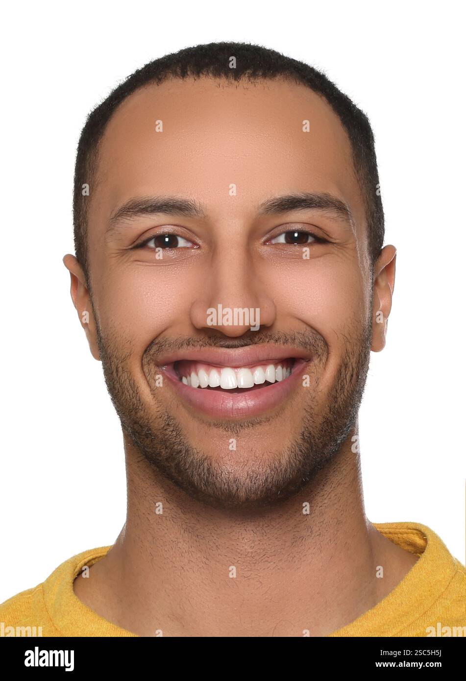 Passport photo. Portrait of man on white background Stock Photo - Alamy