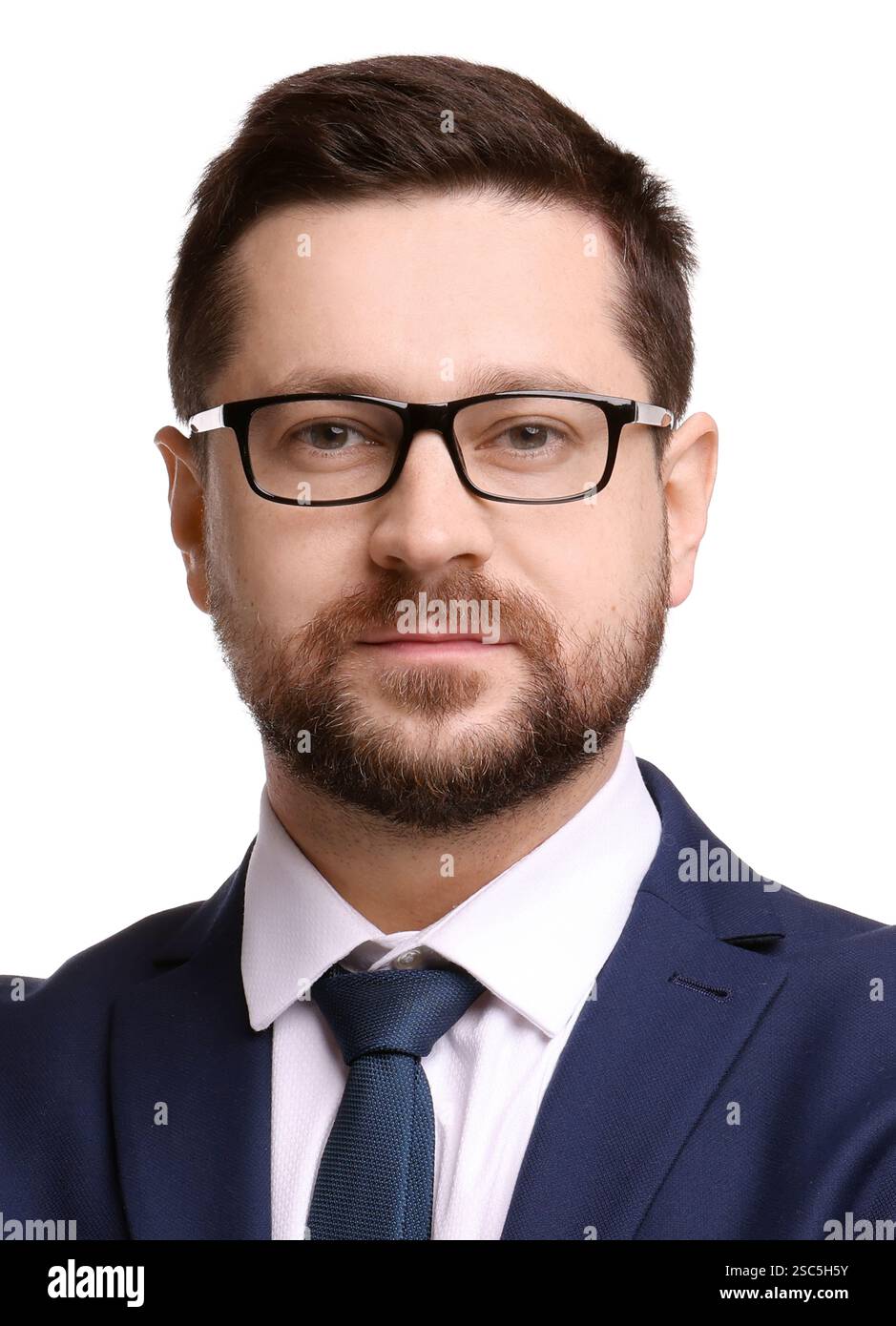 Passport photo. Portrait of man on white background Stock Photo - Alamy
