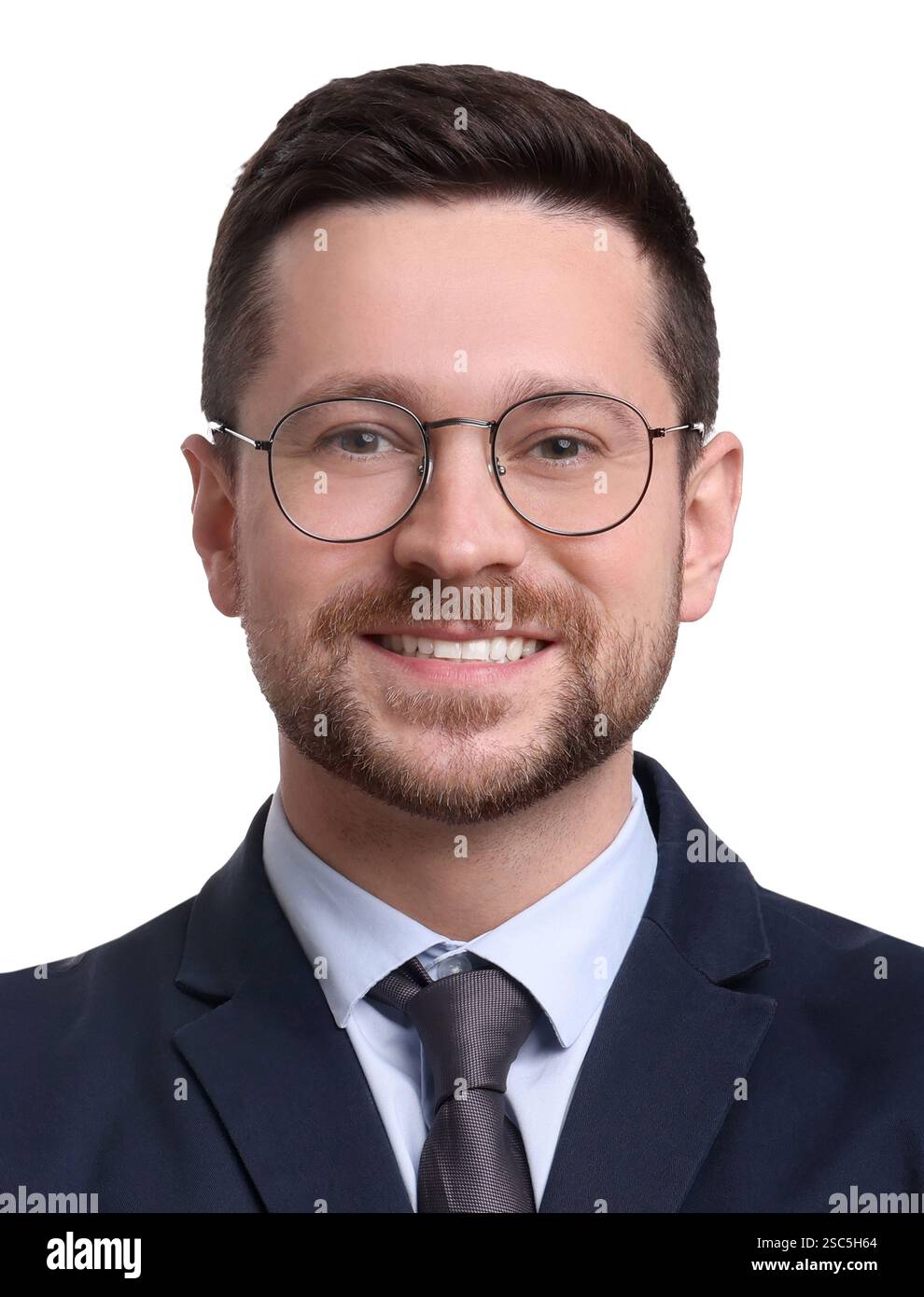 Passport photo. Portrait of man on white background Stock Photo - Alamy