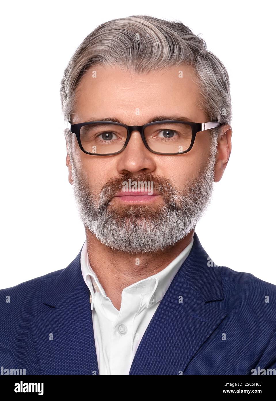 Passport photo. Portrait of man on white background Stock Photo - Alamy