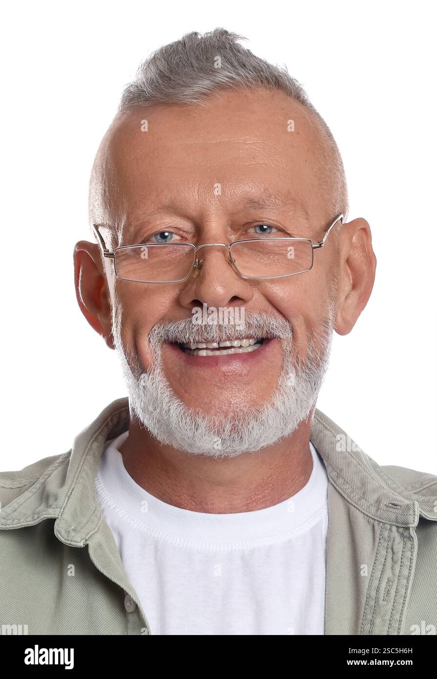 Passport photo. Portrait of man on white background Stock Photo - Alamy