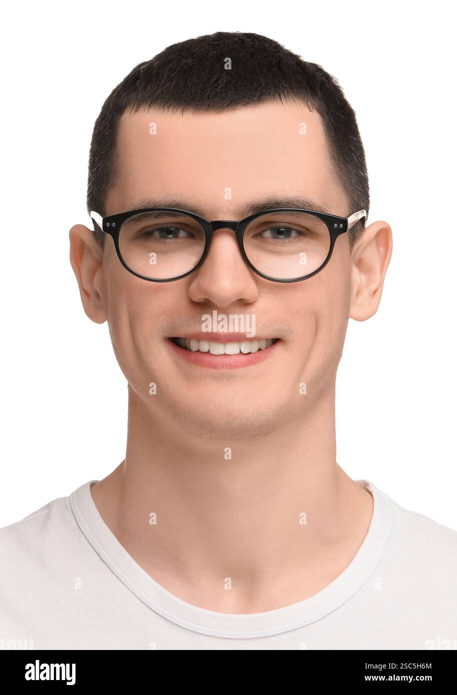 Passport photo. Portrait of man on white background Stock Photo - Alamy