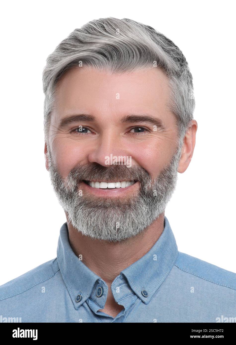 Passport photo. Portrait of man on white background Stock Photo - Alamy