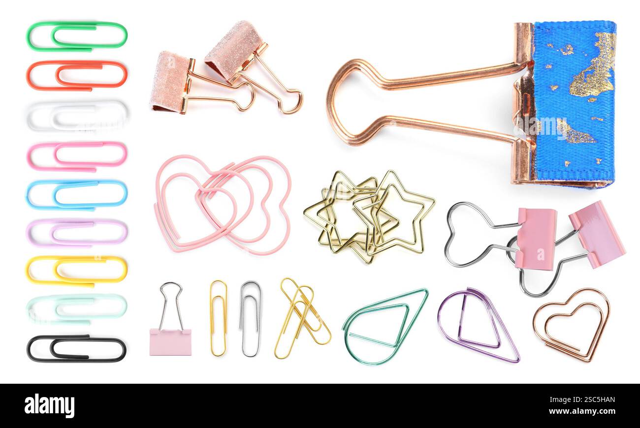 Binder paper clips set hi-res stock photography and images - Alamy