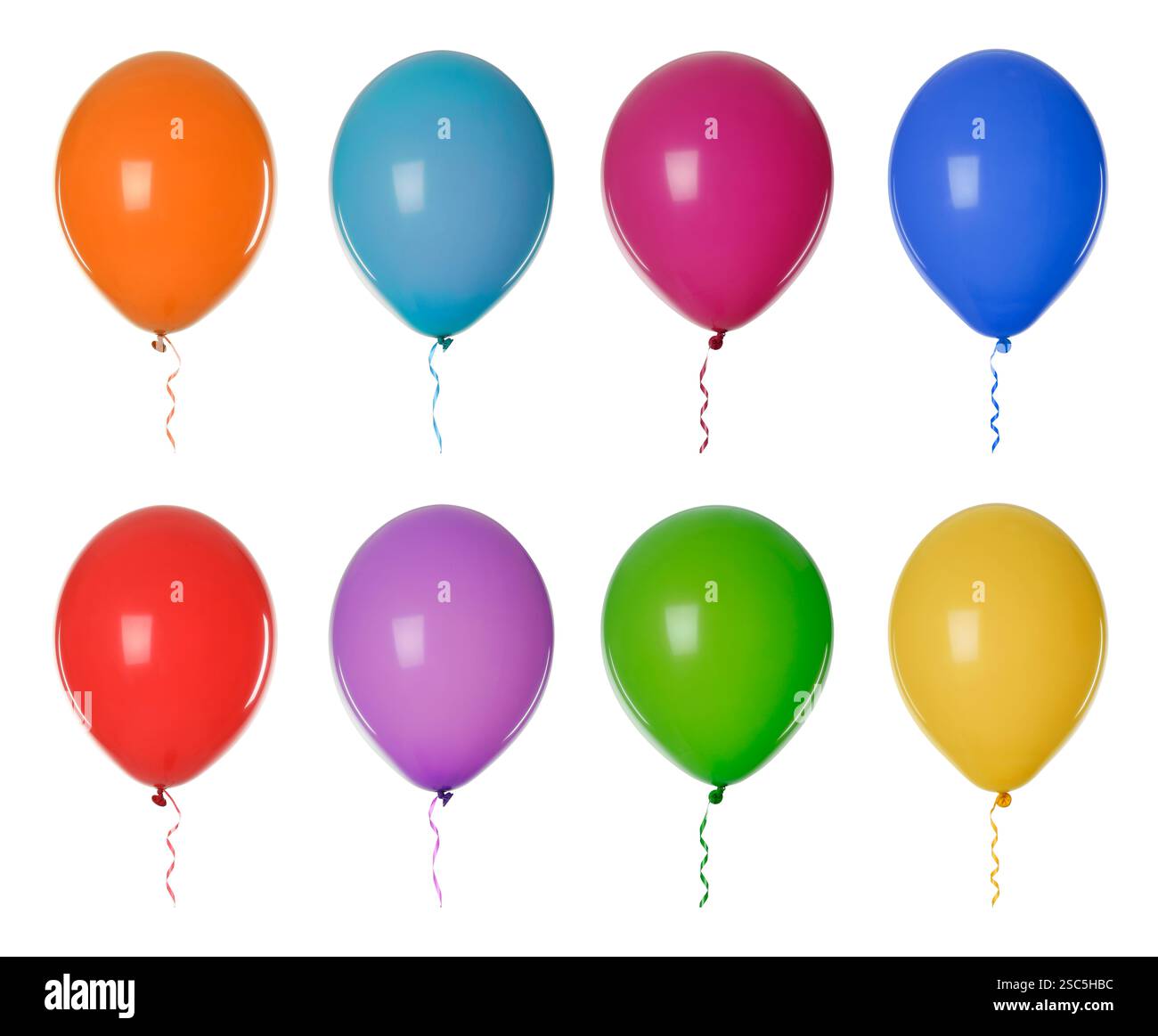 Balloons in different colors isolated on white, set Stock Photo - Alamy