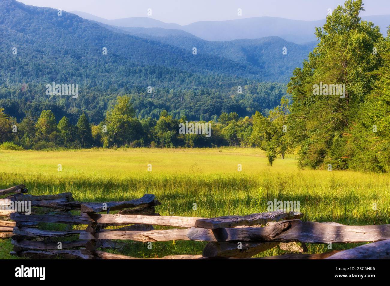 Summer landscape views at Cades Cover in the Smoky Mountain National ...
