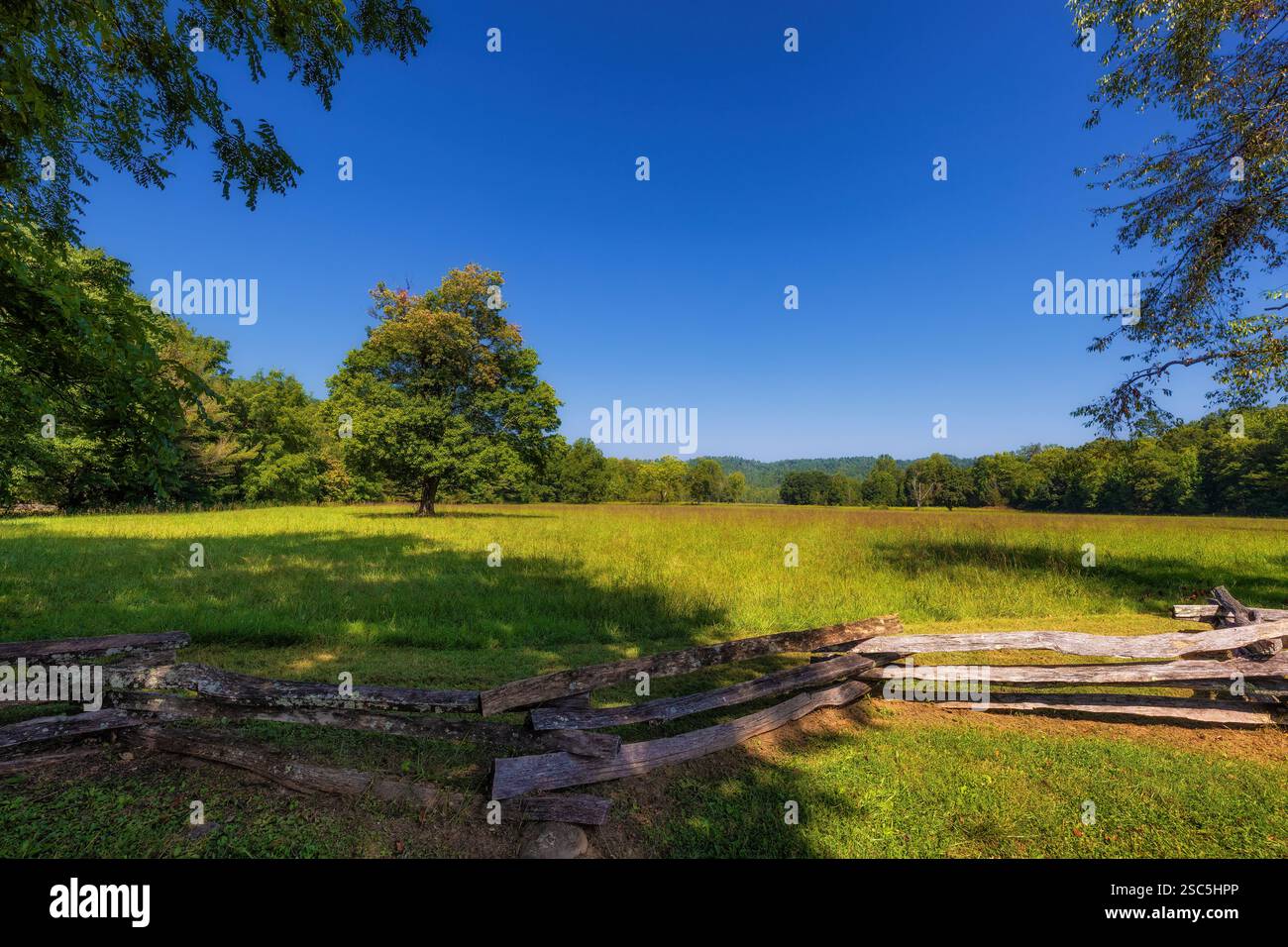 Summer landscape views at Cades Cover in the Smoky Mountain National ...