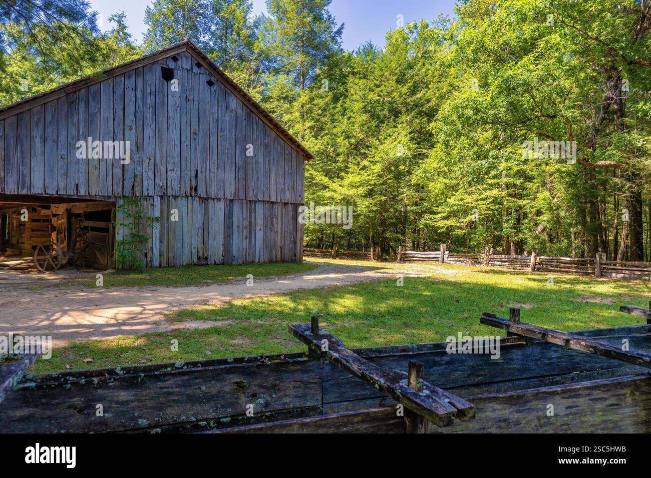 An old barn sits in a area near a grist mill in Cades Cove in the Smoky ...