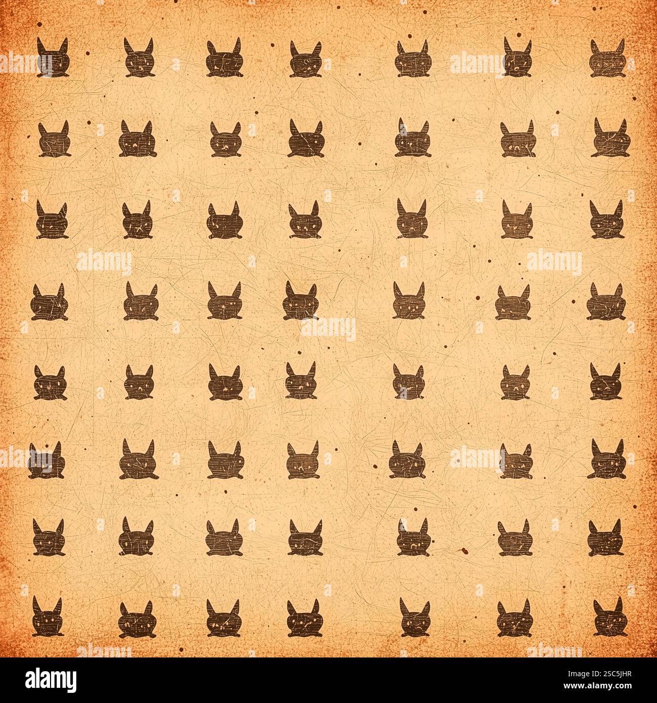 An elegant retro-style background with evenly spaced small vintage cat ...