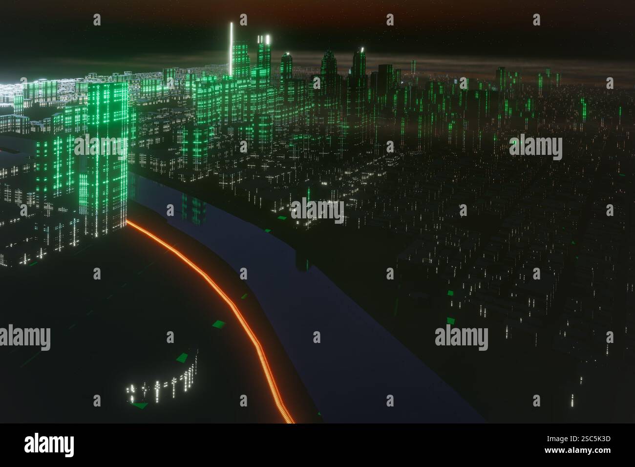 Rendered CGI scene of detailed 3D model representing the Center City ...