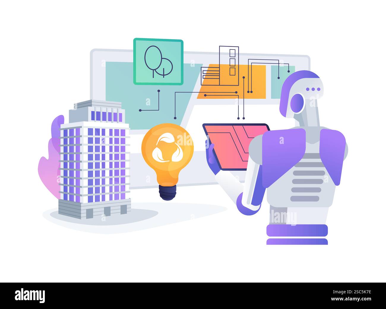 AI-Optimized Urban Planning abstract concept vector illustration Stock ...