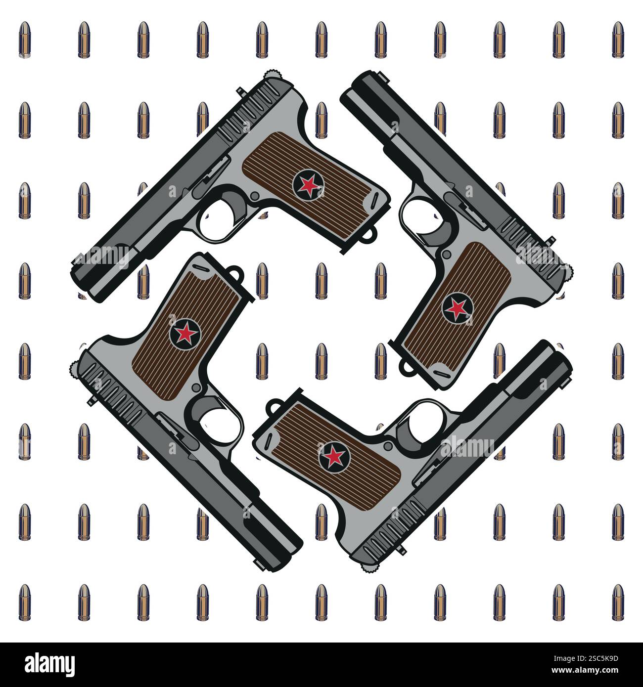 Old soviet rusiian pistol TT, world war 2 handgun and Target.. Vector ...
