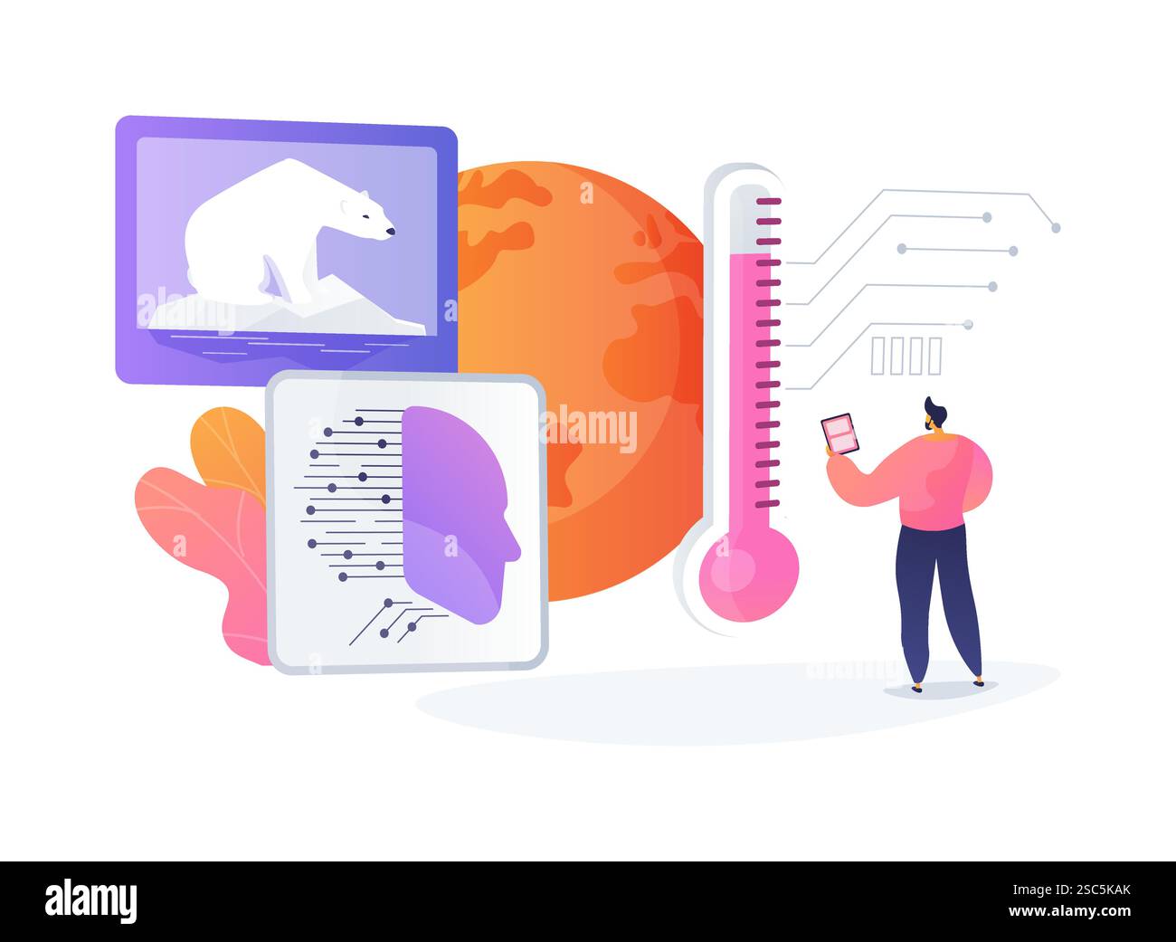 AI-Analyzed Climate Change abstract concept vector illustration Stock ...