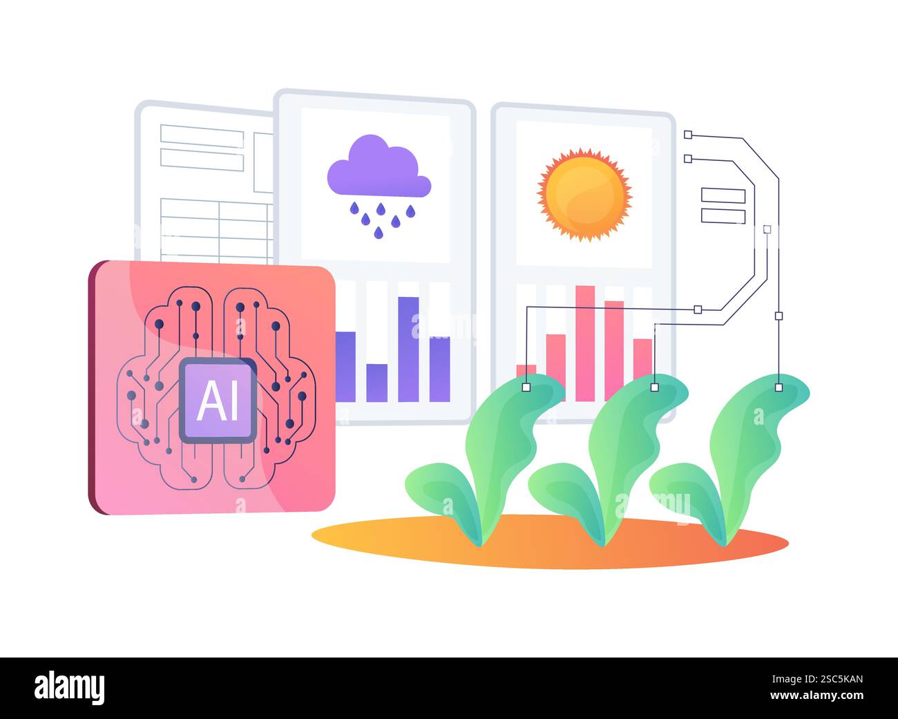 AI-Powered Agriculture Sustainability abstract concept vector ...