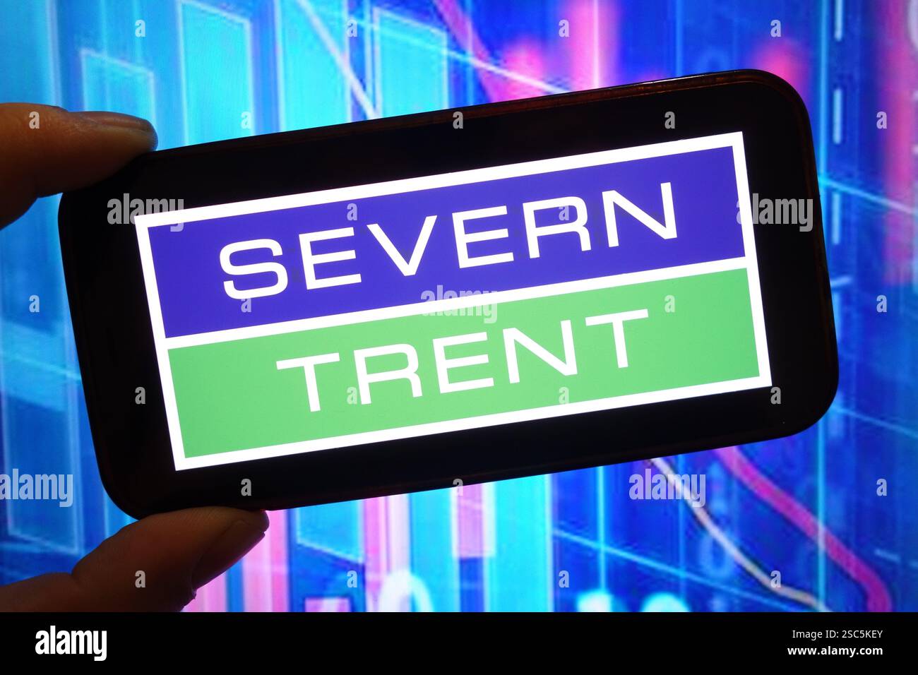 In this photo illustration, the Severn Trent plc company logo is seen ...
