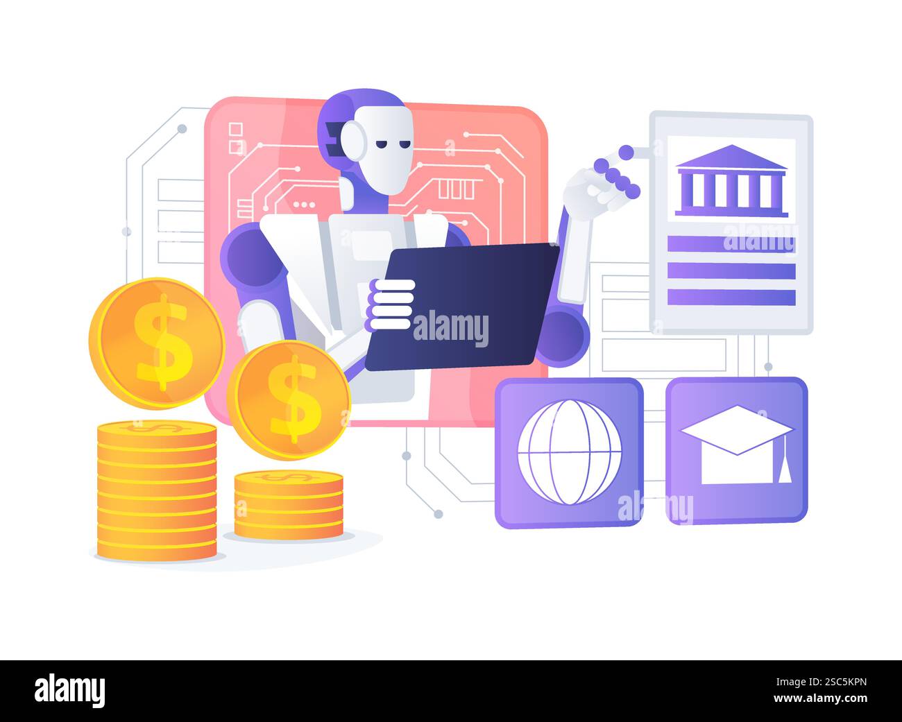 Ai Streamlined Resource Allocation Abstract Concept Vector Illustration Stock Vector Image And Art
