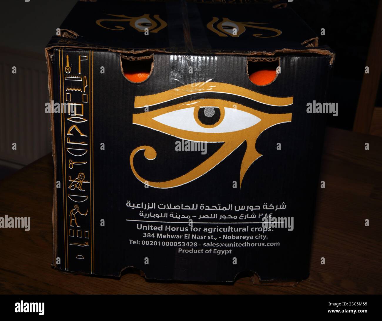 The Eye of Horus on the Egyptian Fresh Citrus Box Stock Photo - Alamy