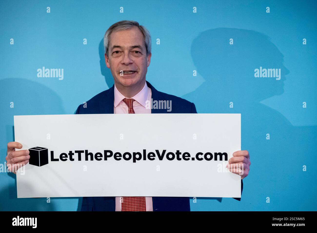 London, UK. 5 February 2025. Nigel Farage, Leader of the Reform UK ...