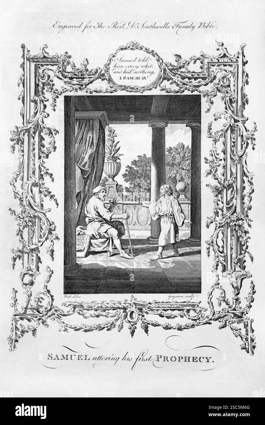 Copper-Plate Engraving of Samuel Uttering his First Prophecy to Eli ...