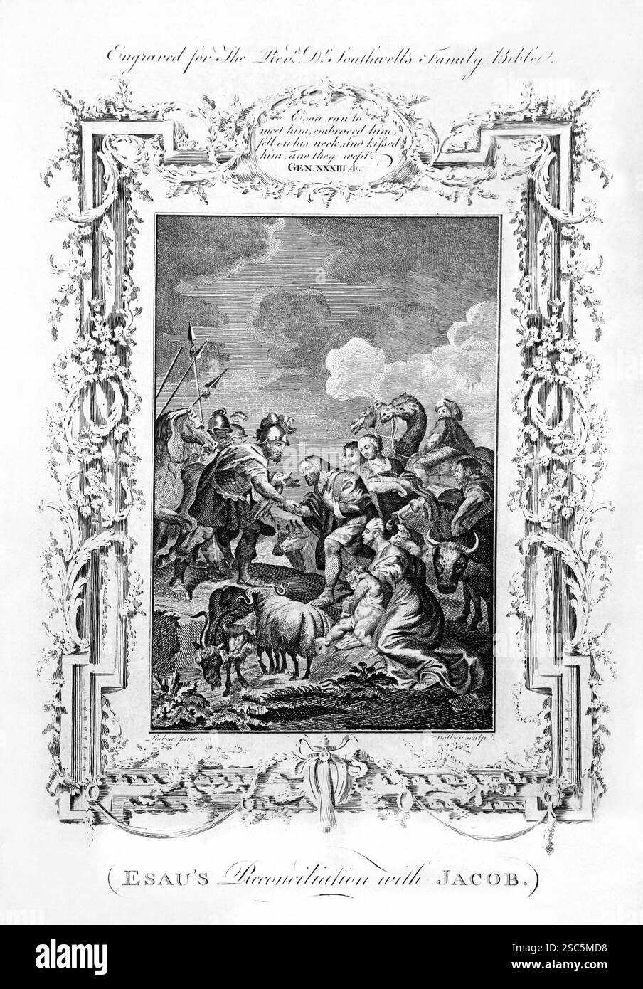 The Meeting of Jacob and Esau the Brothers Reconciliation after Jacob ...