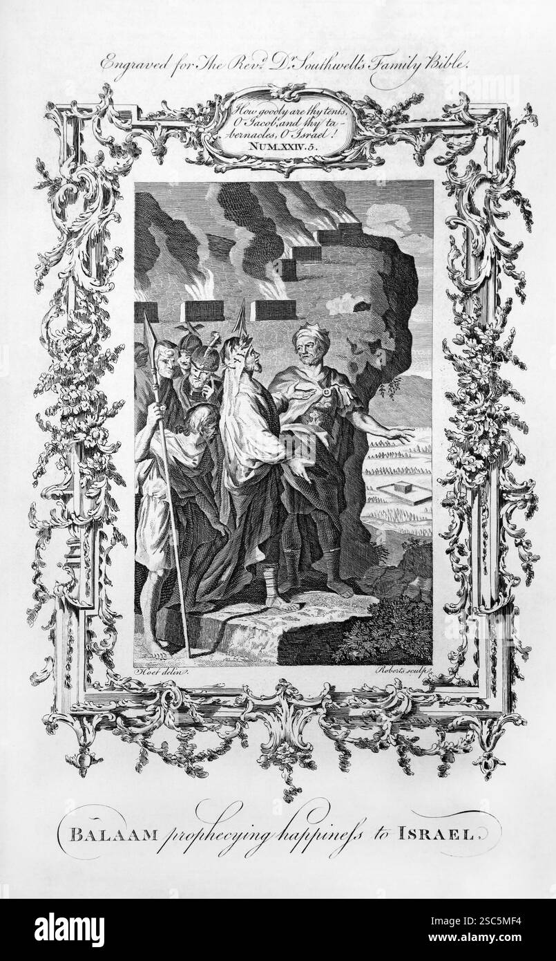 Copper-plate Engraving of Balaam prophecying happiness to Israel from ...